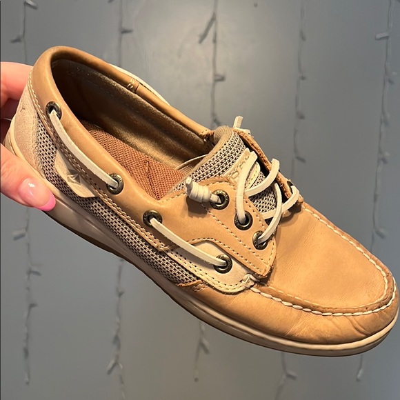 Sperry | Shoes | Sperry Tan Boat Shoes With Moccasin Stitching And ...